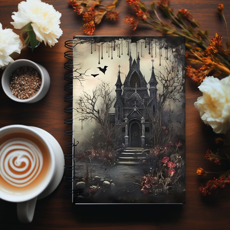 Gothic House Notebook, Creepy Cryptid Art Personal Journal, Dark ...