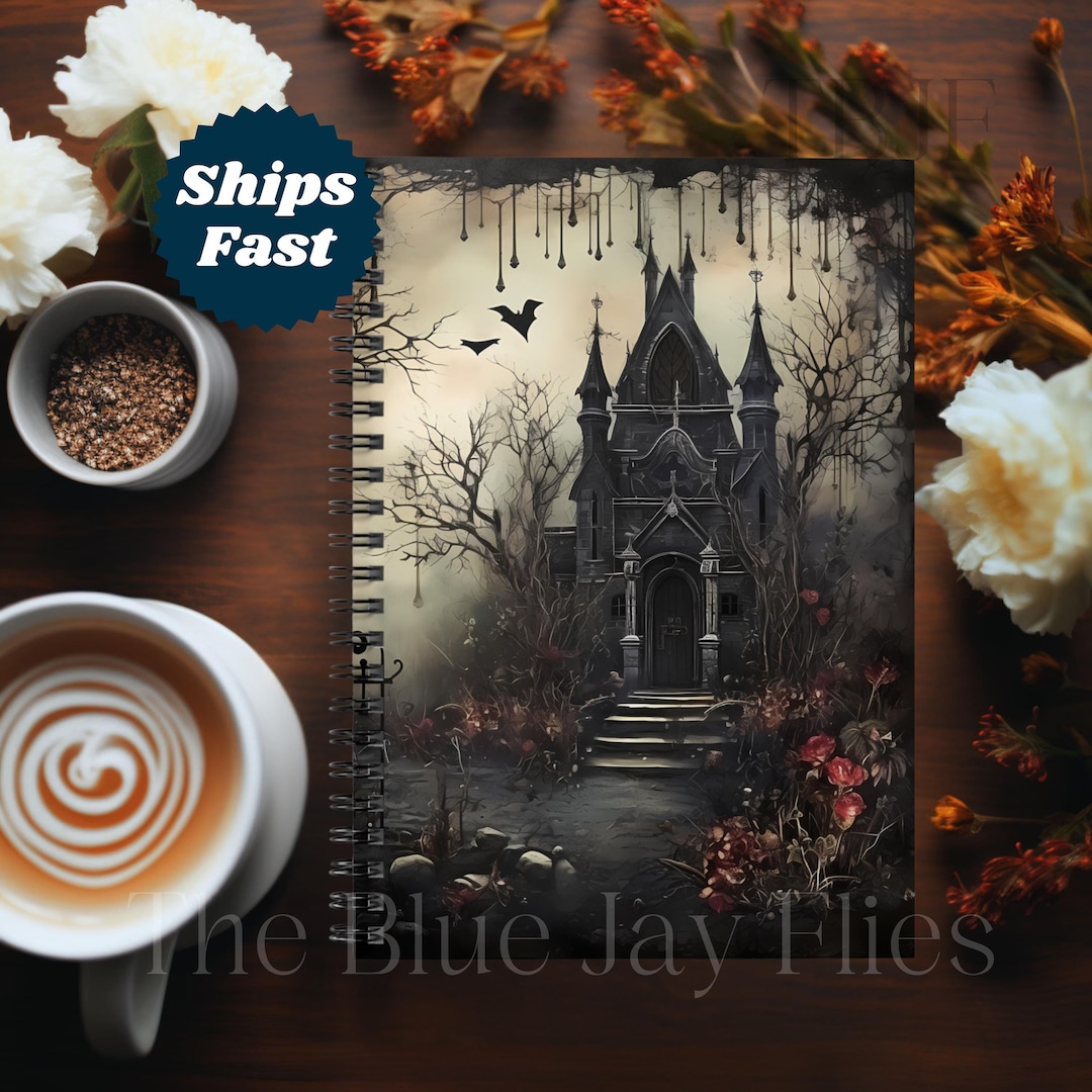 Gothic House Notebook, Creepy Cryptid Art Personal Journal, Dark ...