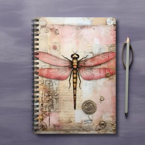 Colorful Artful Cottagecore Dragonfly Spiral Notebook Dragon Fly ...