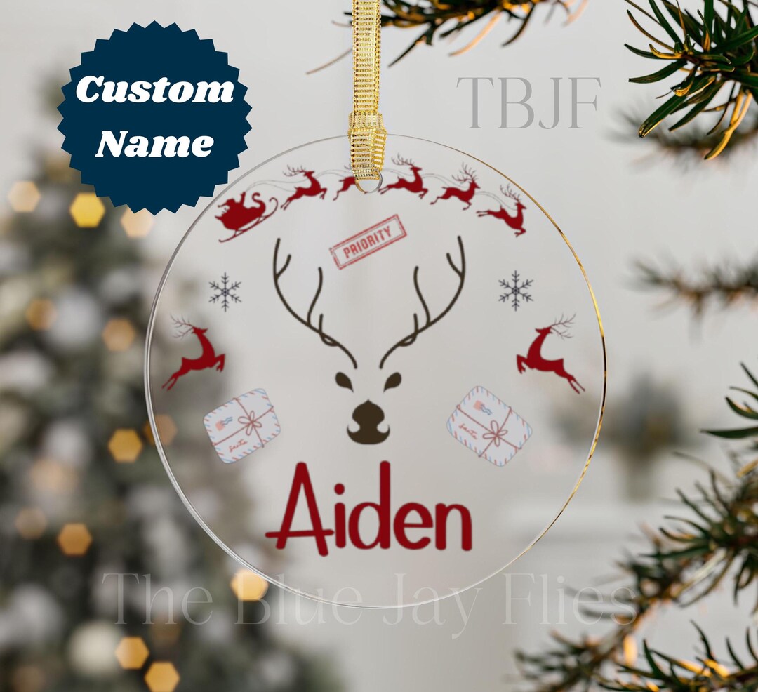 Personalized Reindeer Ornament Custom Holiday Mantel Decor for Kids ...