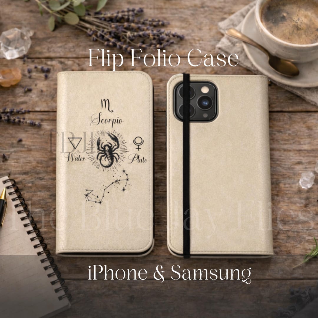 Scorpio Constellation Flip Phone Case | Vintage Zodiac Phone Wallet ...