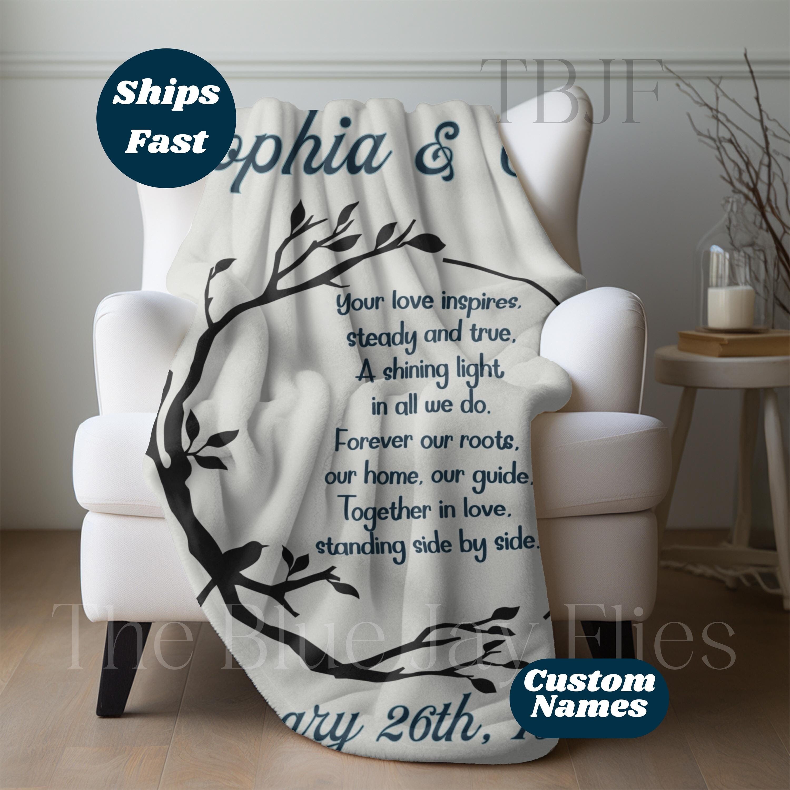 Milestone Anniversary Love Poem to Parents Custom Sherpa Throw Blanket ...