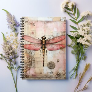Colorful Artful Cottagecore Dragonfly Spiral Notebook Dragon Fly ...