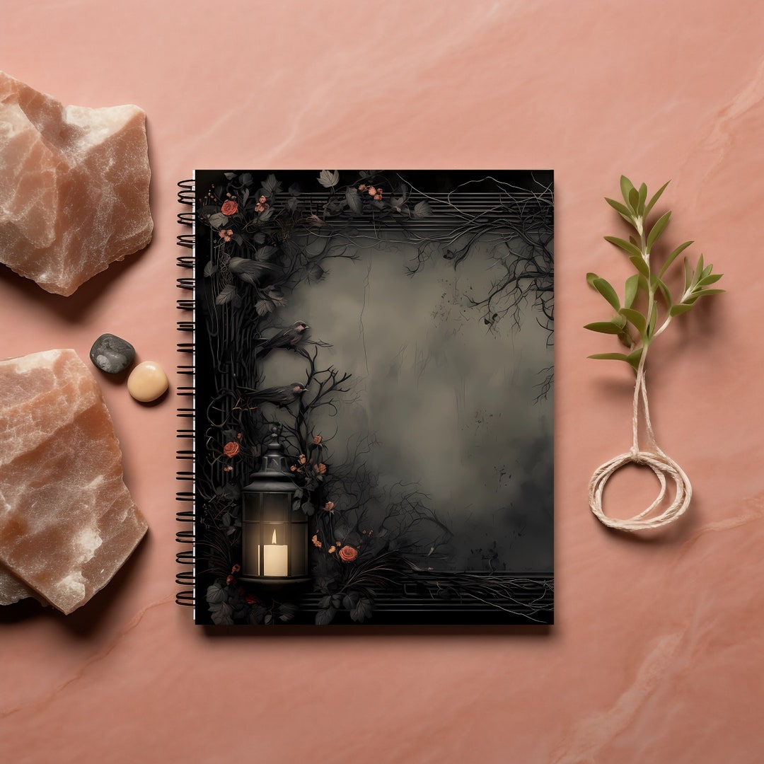 Gothic Lantern and Birds Spiral Notebook Creepy Cryptid Personal ...