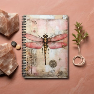 Colorful Artful Cottagecore Dragonfly Spiral Notebook Dragon Fly ...