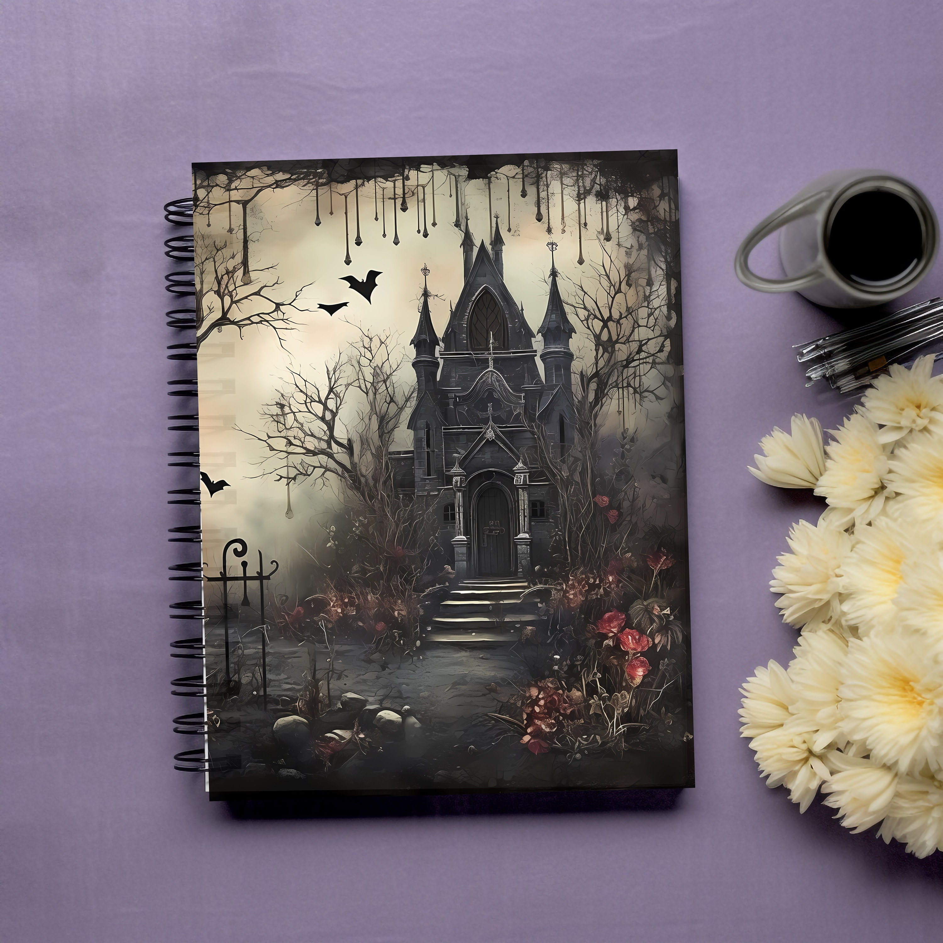 Gothic House Notebook, Creepy Cryptid Art Personal Journal, Dark ...