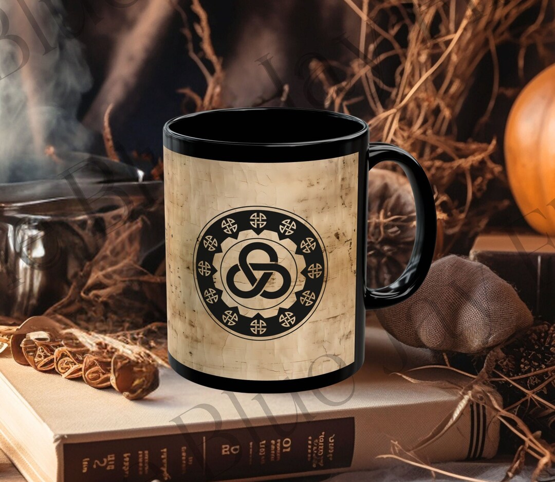 Celtic Design Symbol Norse Rune 11oz Black Ceramic Mug Viking Coffee ...