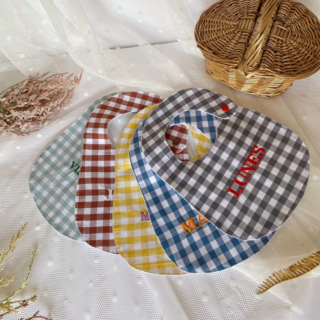 Pack of 5 Bibs, Bibs Days of the Week, Fabric Bib, Waterproof Bibs ...