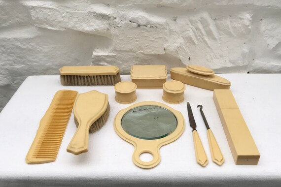 1930s Bakelite/celluloid Dressing Table Set / Vanity Set / | Etsy