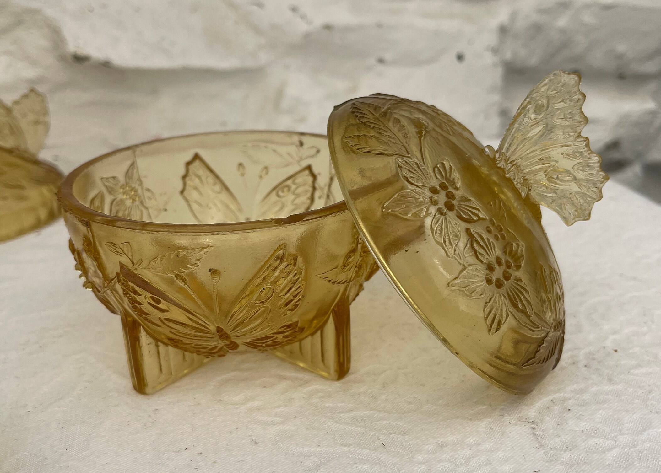 Vintage Art Deco 1930s Sowerby Glass Butterfly Design / - Etsy