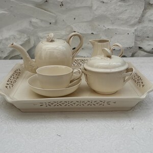 Vintage Leedsware Creamware Tea Set and Tray - Etsy