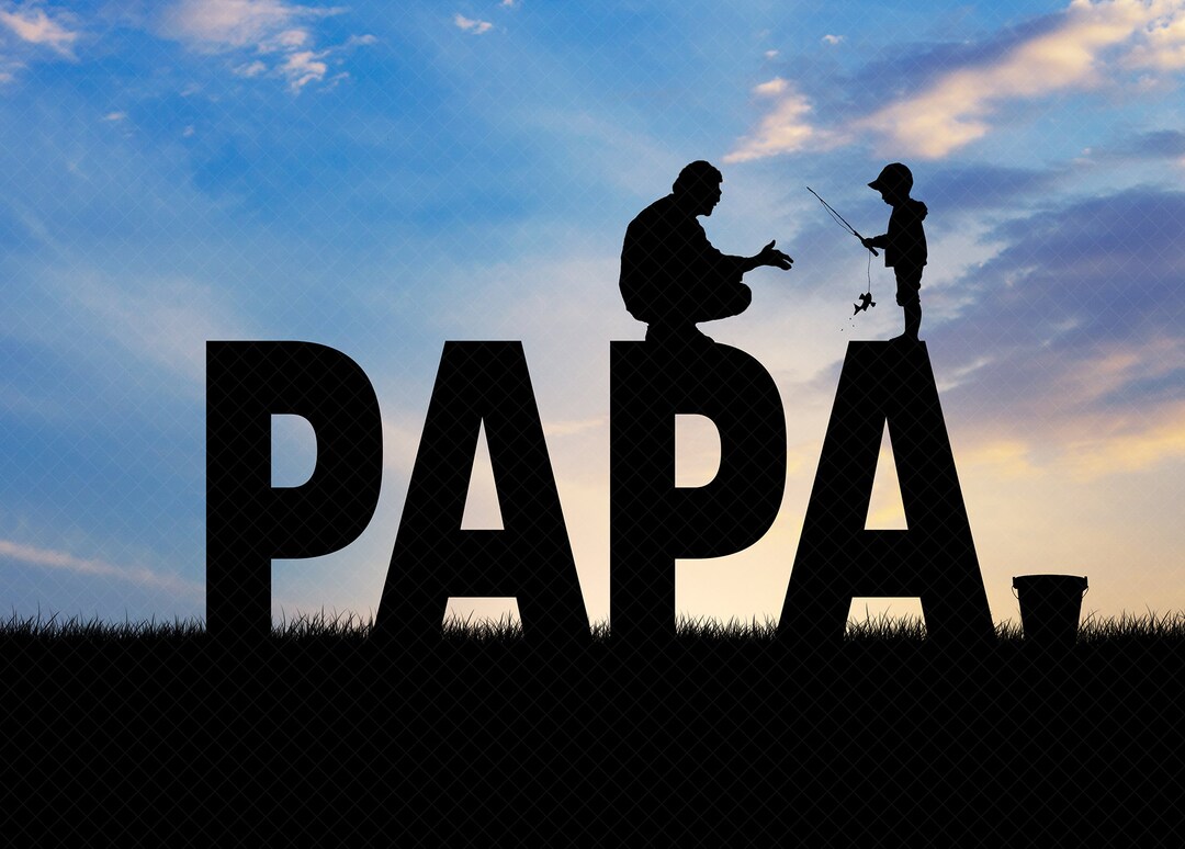 Papa Silhouette Digital Backdrop: Father's Day Photoshop Background ...