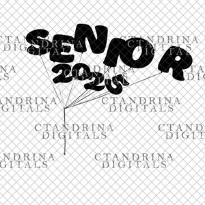 High School Senior Digital Backdrop, 2025 Graduate Balloon Silhouette ...