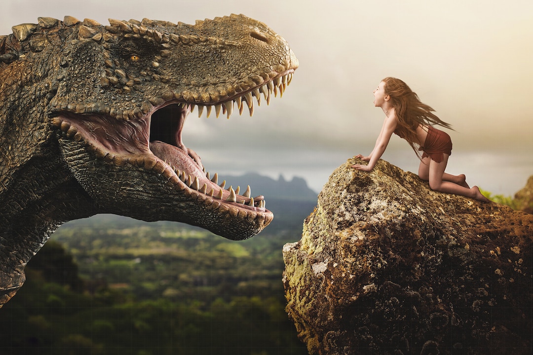 T-rex Digital Background, Tyrannosaurus Rex Digital Backdrop, Fantasy ...