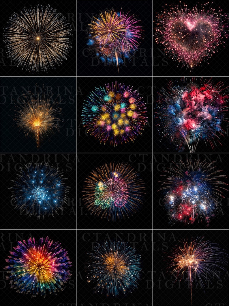 Firework Overlays, 4th of July Fireworks Overlays, Independence Day ...