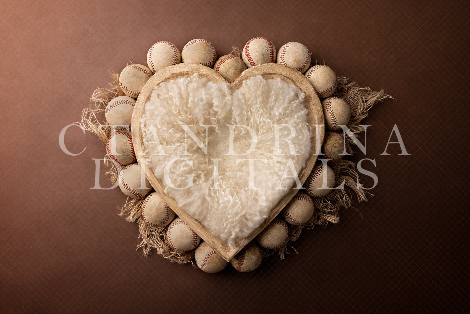 Newborn Baseball Heart Bowl Digital Backdrop: Photoshop Composite ...