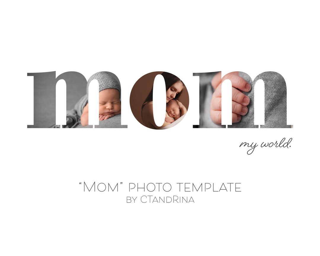 MOM Photo Template: Mother's Day Card Overlay (PSD Digital Download) - Etsy