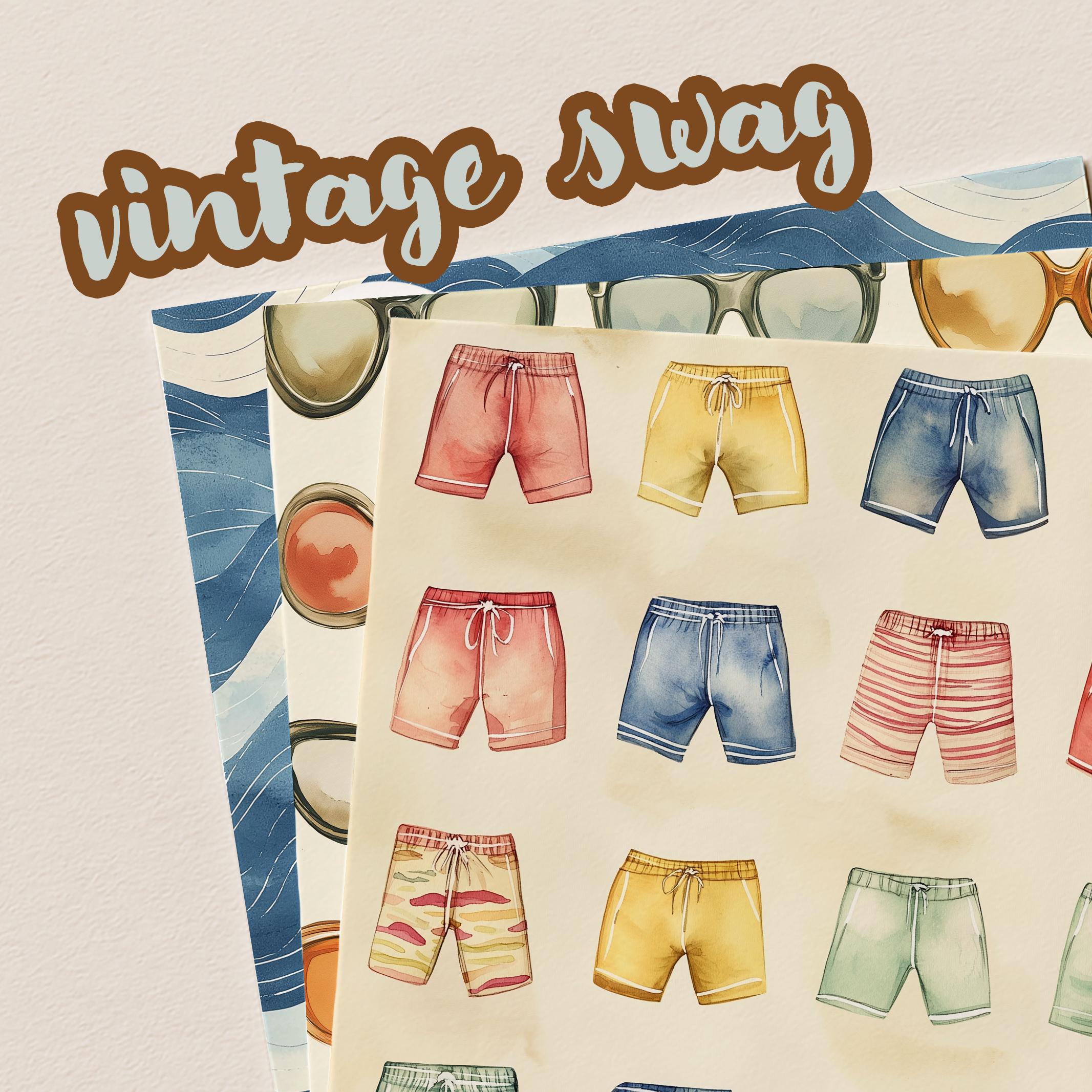 Vintage Summer Aesthetic Digital Paper, Printable Scrapbook Paper ...