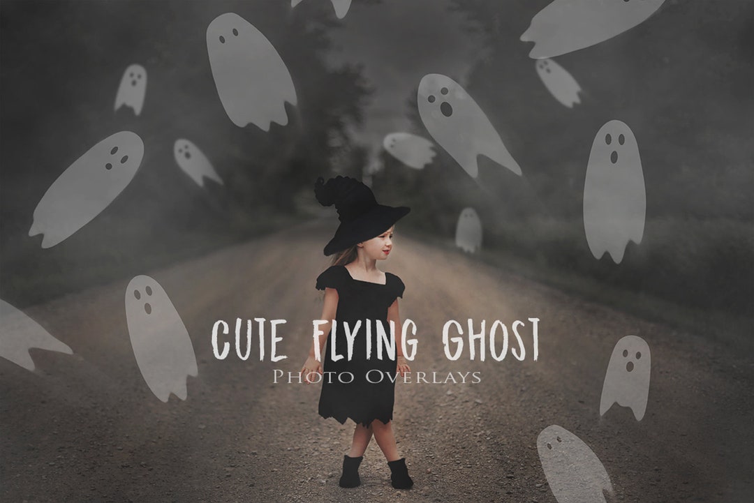 Cute Ghost Overlays, Halloween Overlays, Spooky Overlays, Flying Ghosts ...
