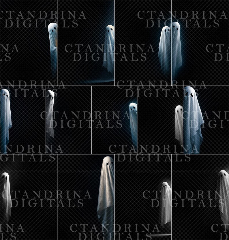 Peeking Ghost Backdrop Overlays: Halloween Digitals for Photoshop ...