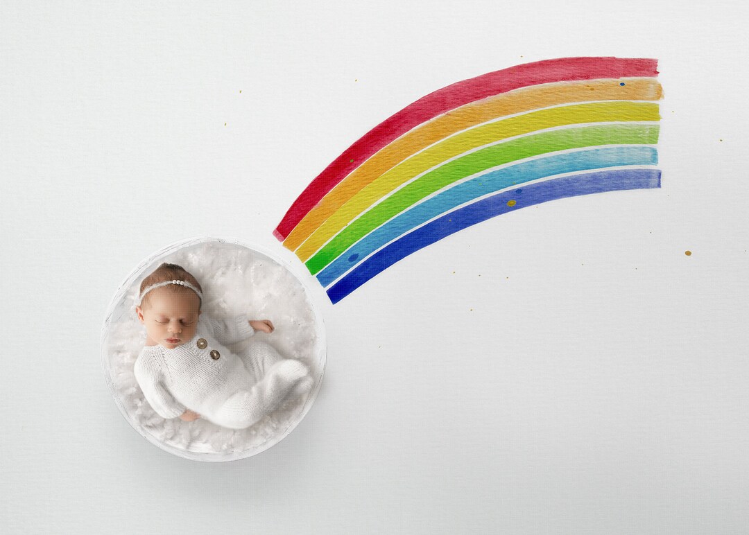 Rainbow Newborn Digital Backdrop, Watercolor Rainbow Newborn Background ...