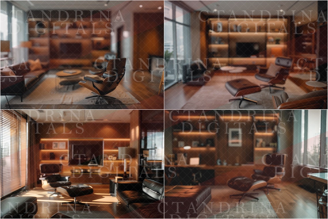 Therapist Office Headshot Backdrops: Calm Blurred Backgrounds (digital ...
