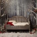 Winter Frosted Trees Newborn Backdrop: Blue Bird, Apples (digital) - Etsy