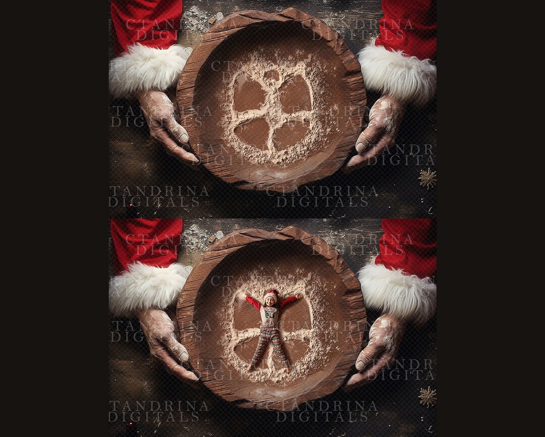 Santa Digital Backdrop, Christmas Digital Backdrop, Baking With Santa ...