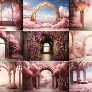 Pink Goddess Digital Backdrops, Pink Princess Backdrops, Maternity ...