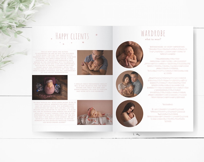 Newborn Session Guide Templates .PSD Layered Photoshop Files - Etsy