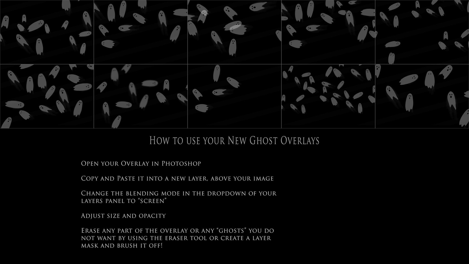 Cute Ghost Overlays, Halloween Overlays, Spooky Overlays, Flying Ghosts ...