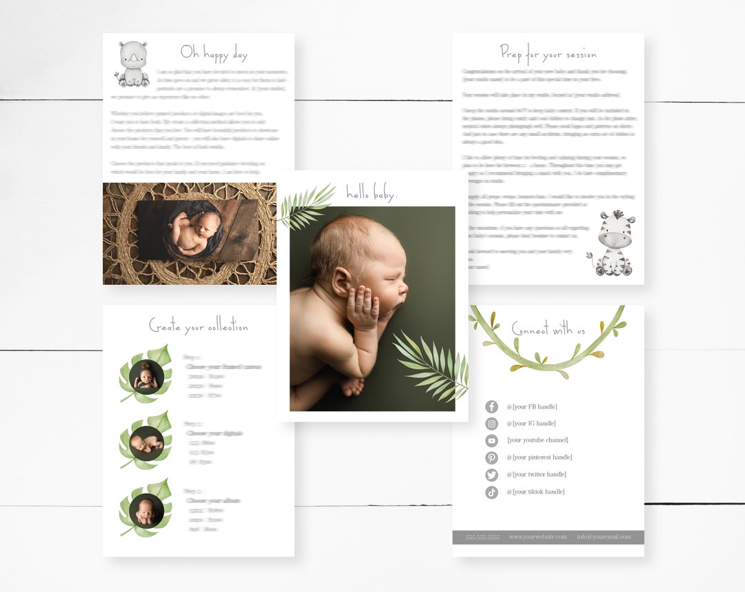 Client Welcome Guide Template, Safari Theme Newborn Welcome Guide ...