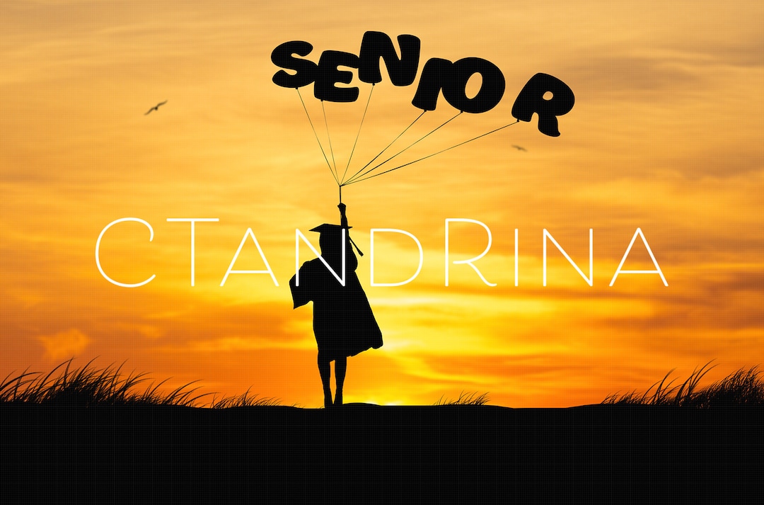 High School Senior Digital Backdrop, Graduate Balloon Silhouette ...
