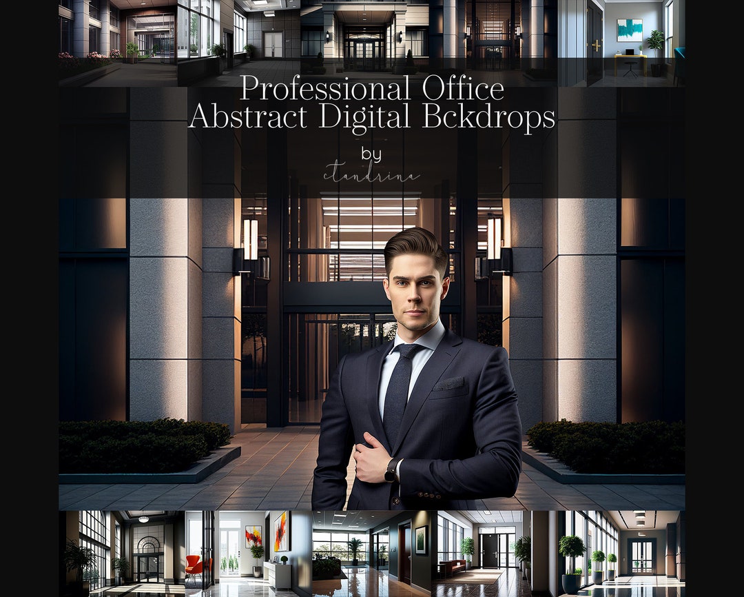 Modern Office Entryway Digital Backdrops: Building Photoshop ...