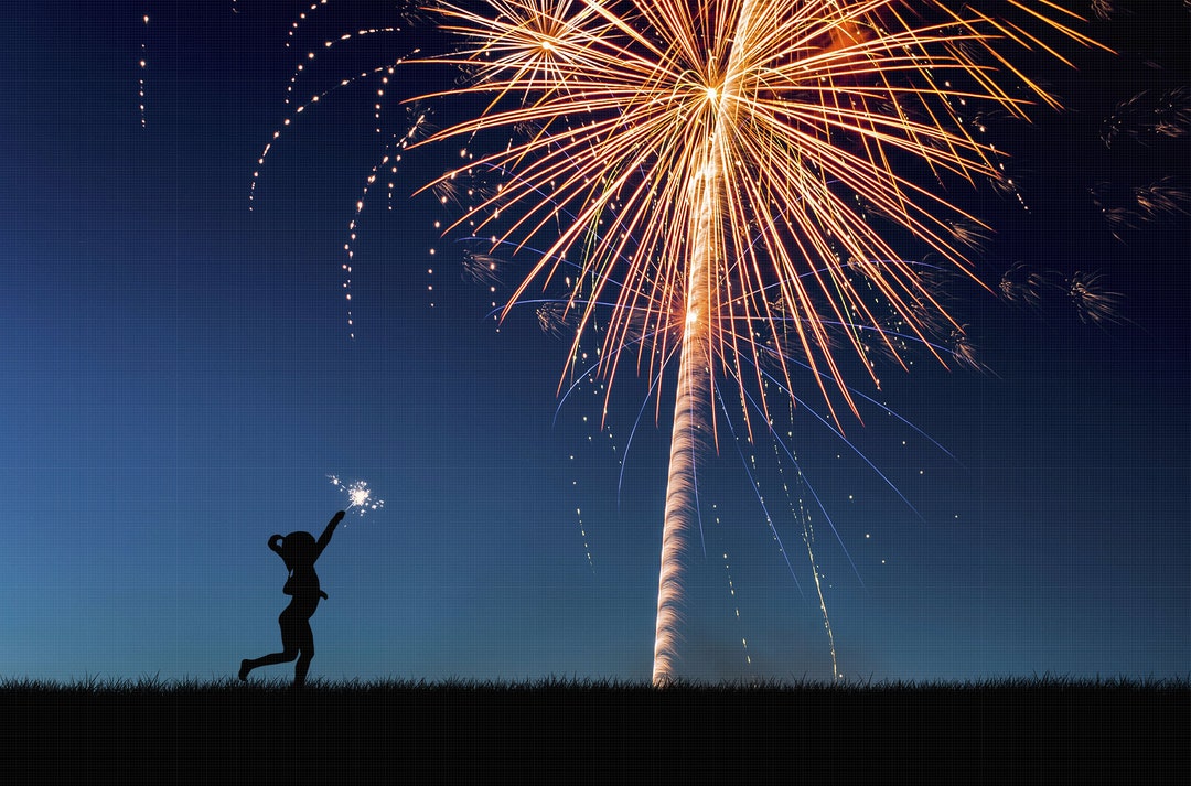 Fireworks Silhouette Digital Backdrop, Dreamy Digital Backgrounds ...