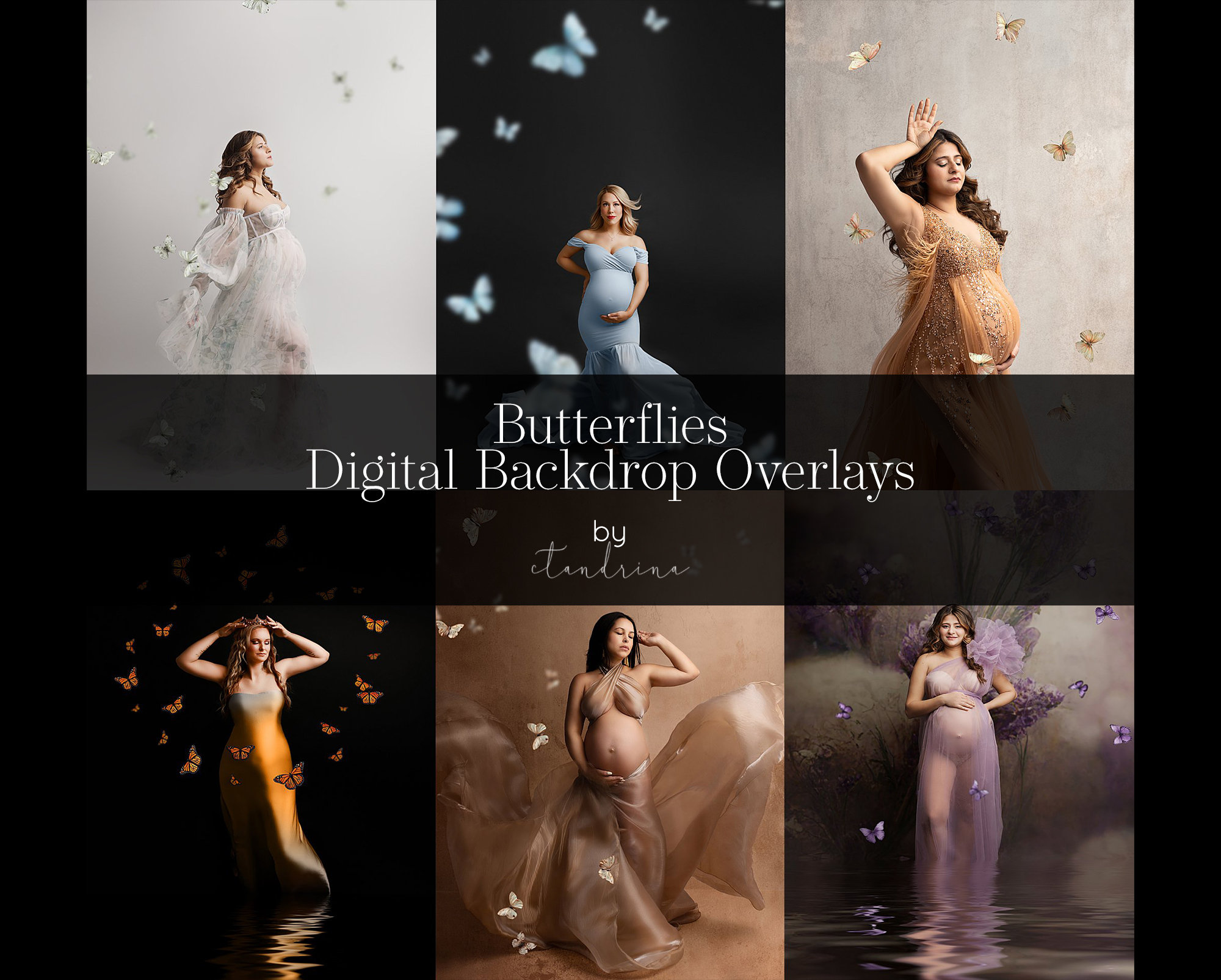 Butterfly Maternity Digital Backdrop Overlays (PNG) - Etsy