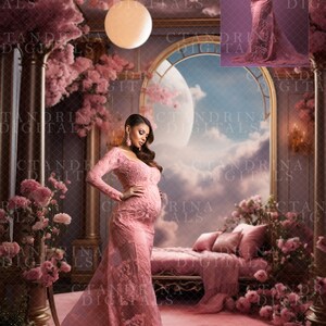 Pink Goddess Digital Backdrops, Pink Princess Backdrops, Maternity ...