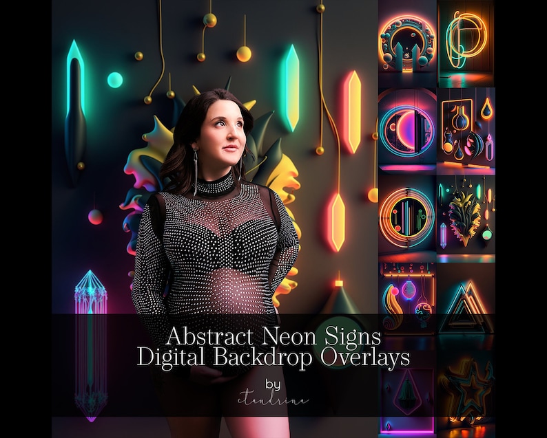 Abstract Neon Sign Digital Backdrops Fun Digital Backdrop - Etsy