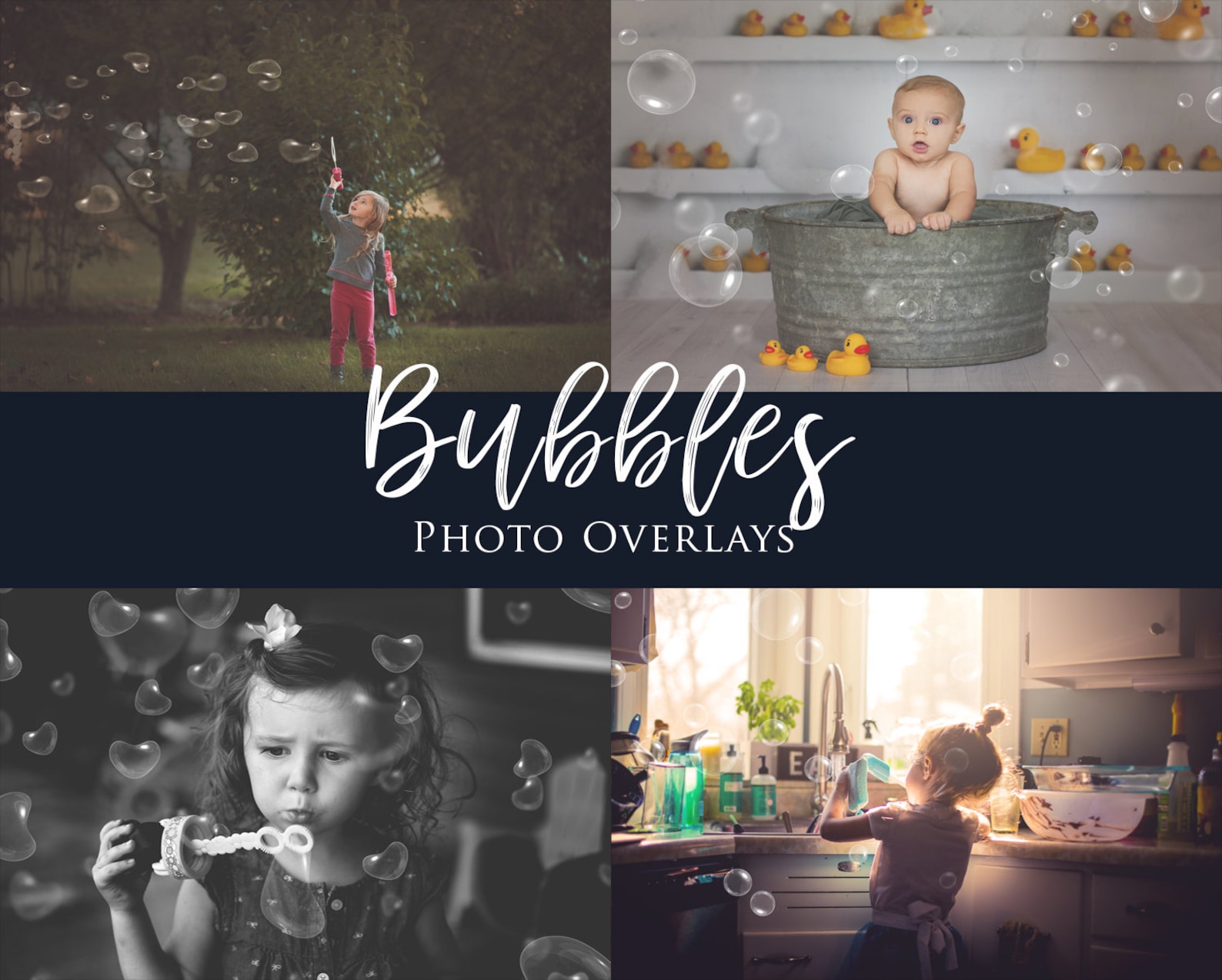 Whimsical Bubble Overlays Heart Bubbles Bubble Shapes | Etsy