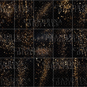 Gold Confetti Digital Backdrop Overlays, New Year Confetti Overlays ...