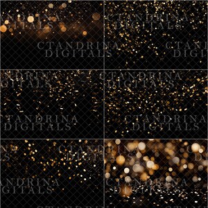 Gold Confetti Digital Backdrop Overlays, New Year Confetti Overlays ...