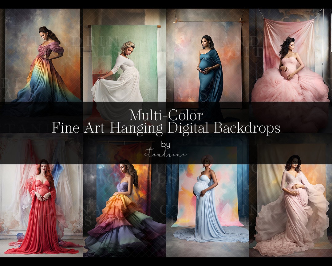 Multi-color Fine Art Hanging Digital Backdrops, Rainbow Hanging Canvas ...