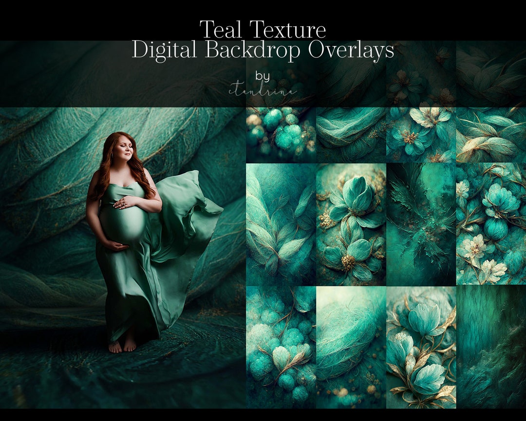 Teal Texture Overlays, Teal Fine Art Textures, Photoshop Textures ...