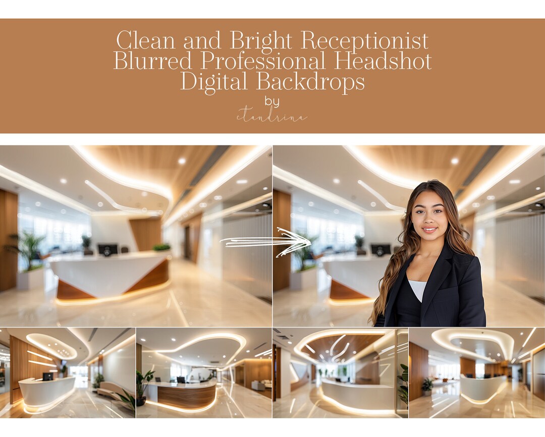 Receptionist Headshot Backgrounds: Blurred Office Backdrops (digital ...
