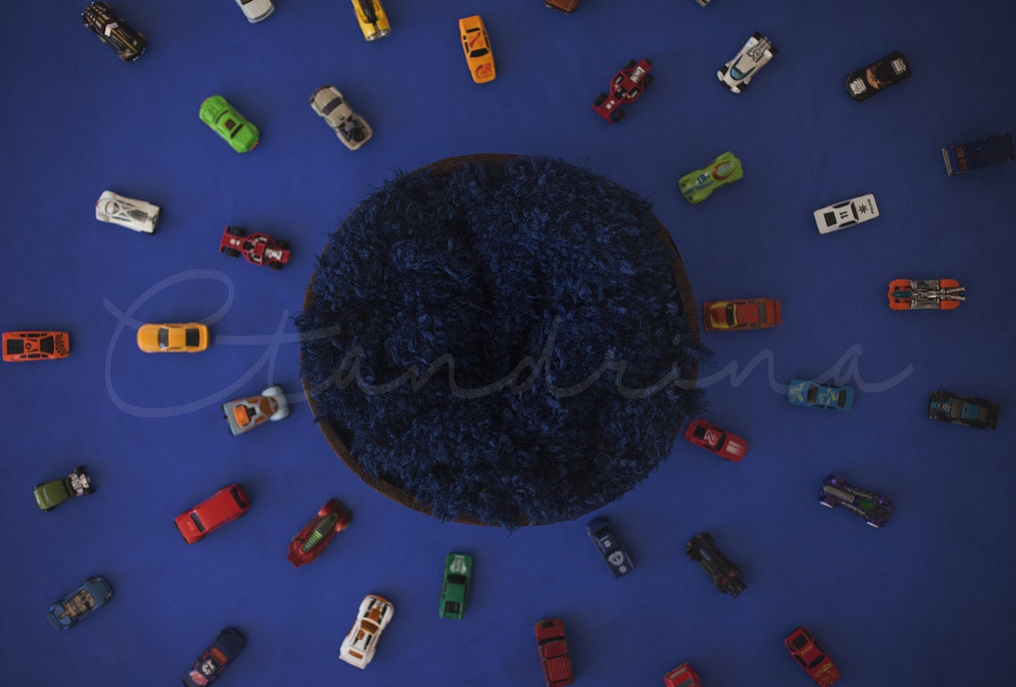 Blue Matchbox Cars Newborn Digital Backdrop Boy Digital | Etsy