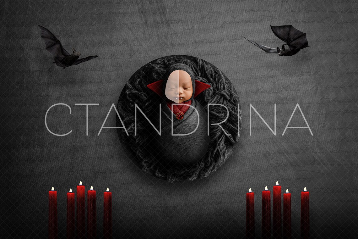 Vampire Baby Newborn Digital Backdrop Halloween Newborn - Etsy