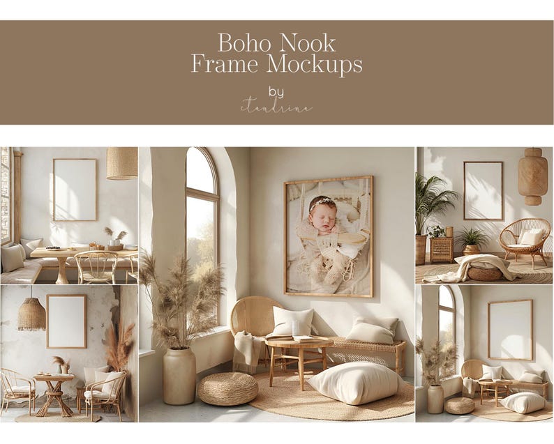 Boho Room Frame Mockups: Photography Display (JPG Files) - Etsy