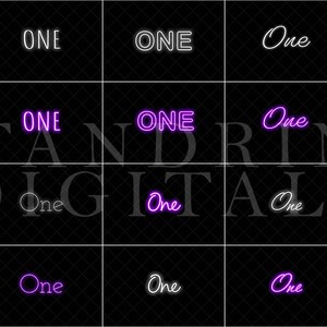 Neon "one" Sign Overlays: Cake Smash Photography Sayings (digital ...