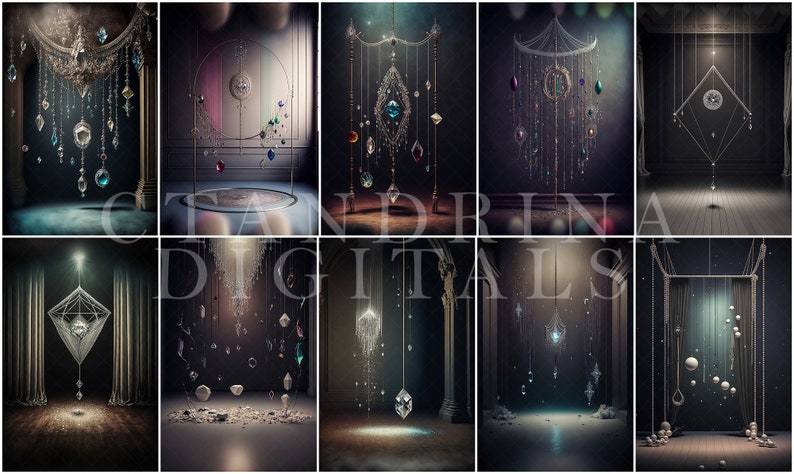 Draping Jewels Digital Backdrop Overlays Abstract Digital - Etsy
