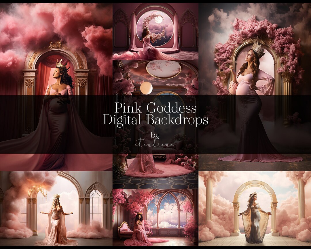 Pink Goddess Digital Backdrops, Pink Princess Backdrops, Maternity ...